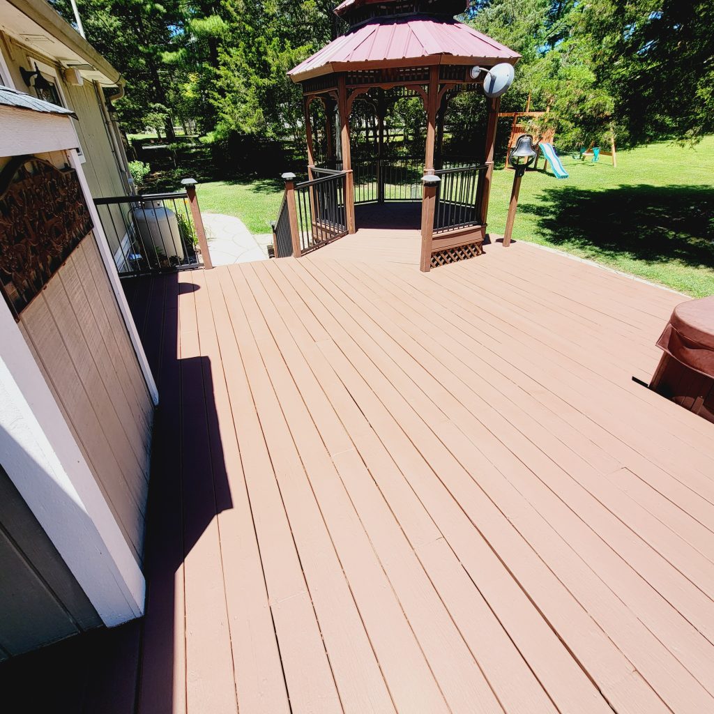 Morrow, Ohio Deck Painters save deck with flaking stain via ...